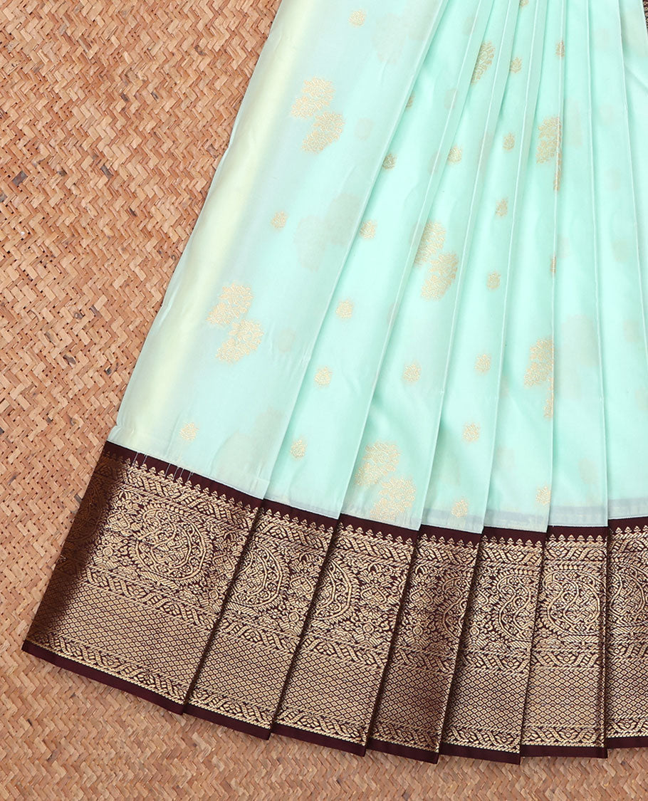 Blue Budget Silk Saree, Sparsely Woven with Zari Buttas on Its Body, C
