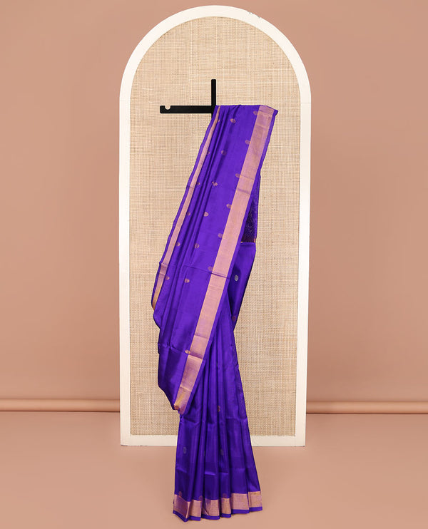 Blue Uppada Silk Saree, Woven with Rudraksham Buttas All Over Its Body